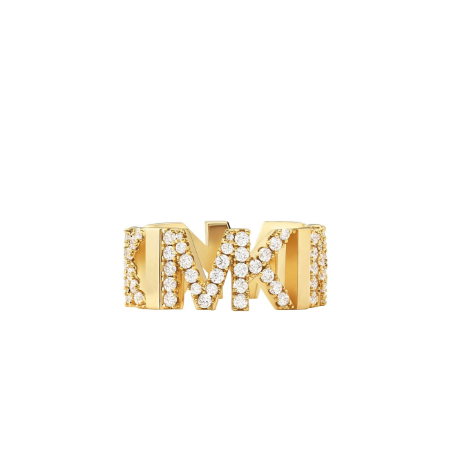 Michael Kors Premium 14K Gold Plated Brass Logo Ladies Ring